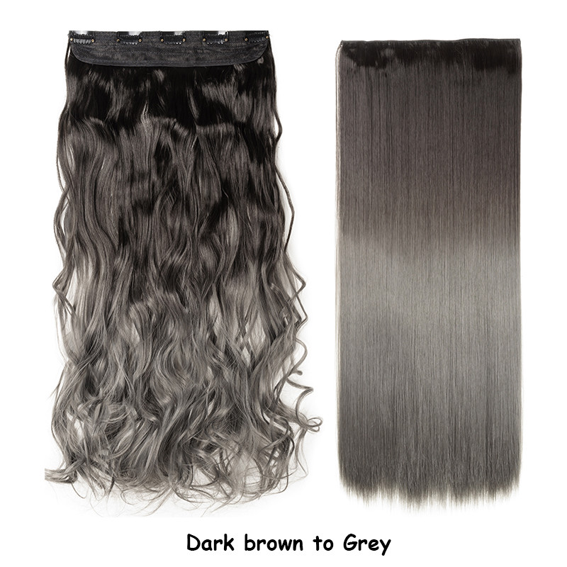 Extra Long 17-30" One Piece Clip In Hair Extensions Brown Blonde New As ...