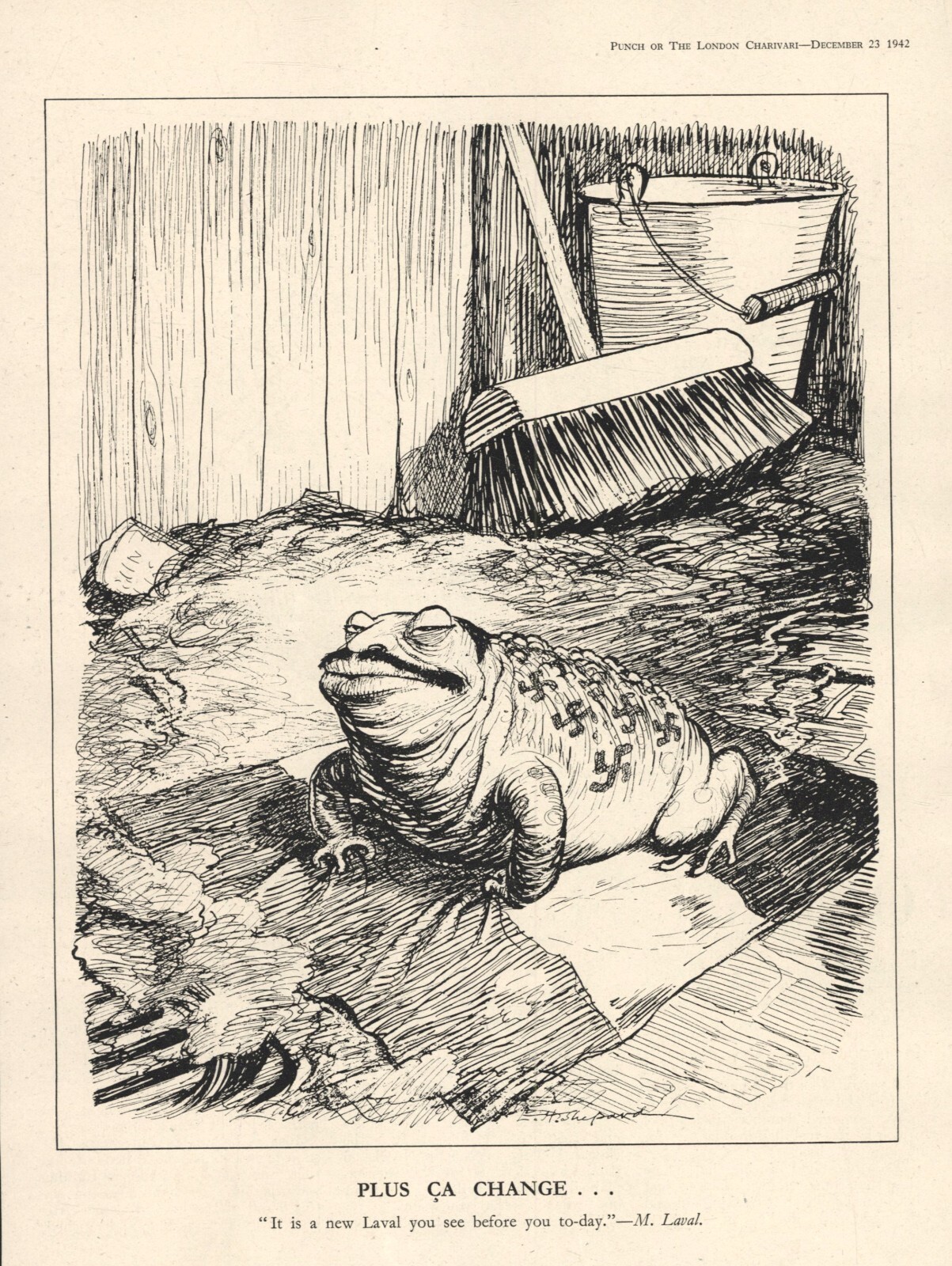 RARE WW2 British Propaganda Cartoon: Pierre Laval VICHY FRANCE ...