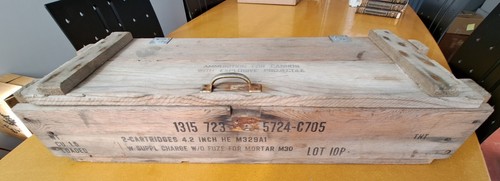 Vintage Wood Ammo Box / Crate - 2 cartridge Mortar M30 Cannon | eBay