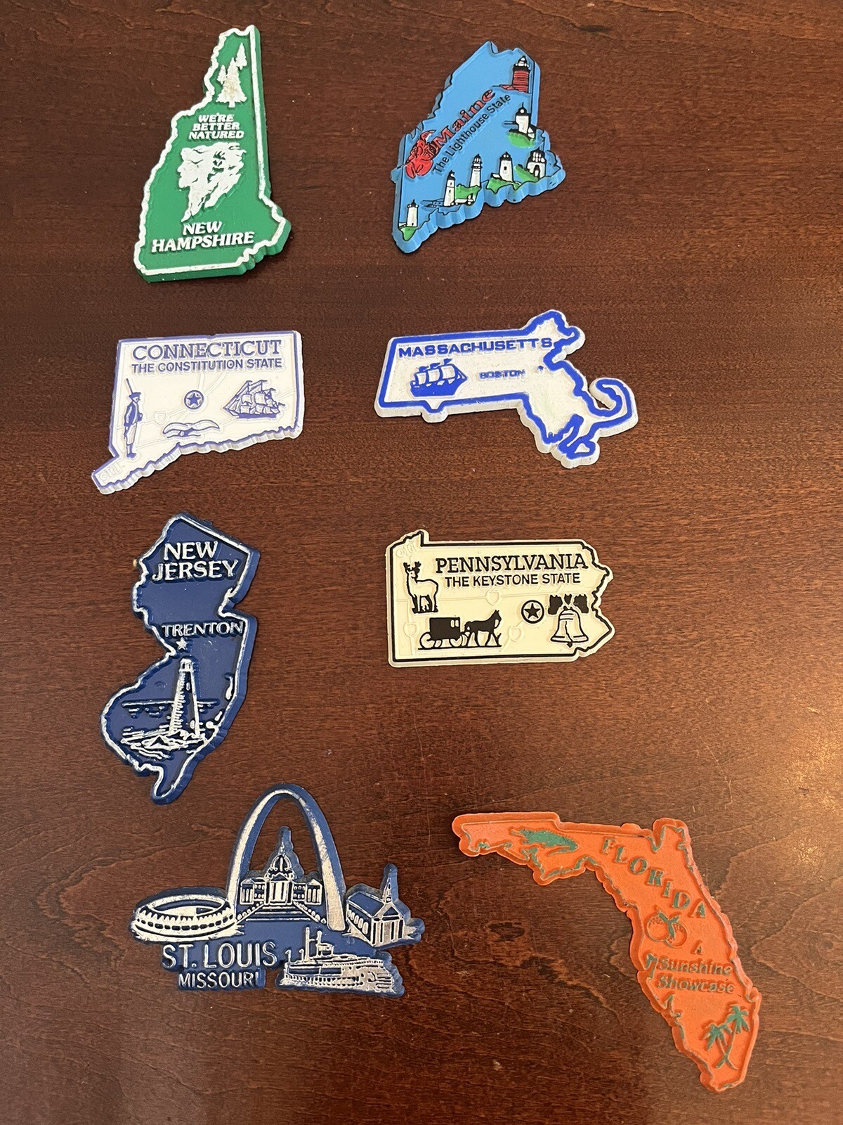 Vintage Lot Of 8 USA State Rubber Fridge Magnets /State Shape | eBay