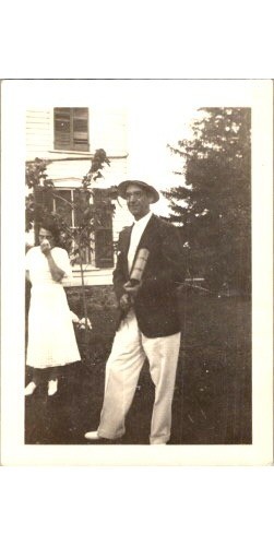 1935 Croquet Photo Uncle Chamberlin Depression Lawn Party Silver ...