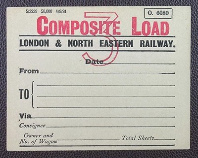 1924 London & North Eastern Railway Composite Load Wagon Label | eBay