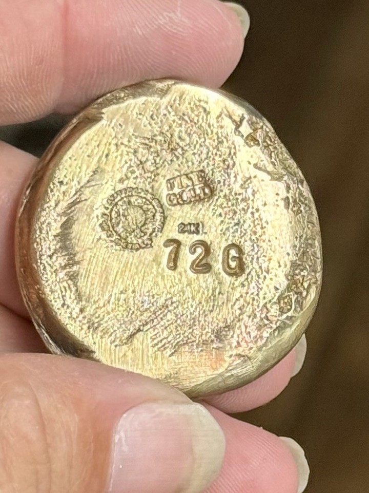 Hand Poured Gold America Coin, 72 Grams!! Read Details In Description ...
