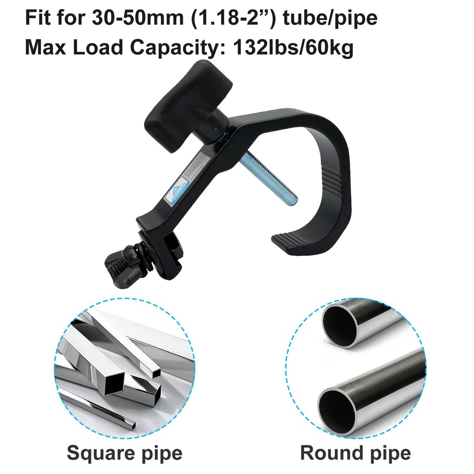 6 Pack Stage Light Clamp Hooks, Aluminum DJ Truss Clamps, LED PAR DJ ...