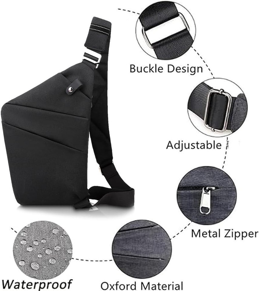 Sling Bag,North Carry Slim Sling Bag,Anti-Theft Waterproof Shoulder Bag ...