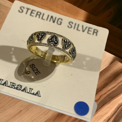 Vintage Sterling Silver Marsala MARCASITE Ring Size 9 | eBay