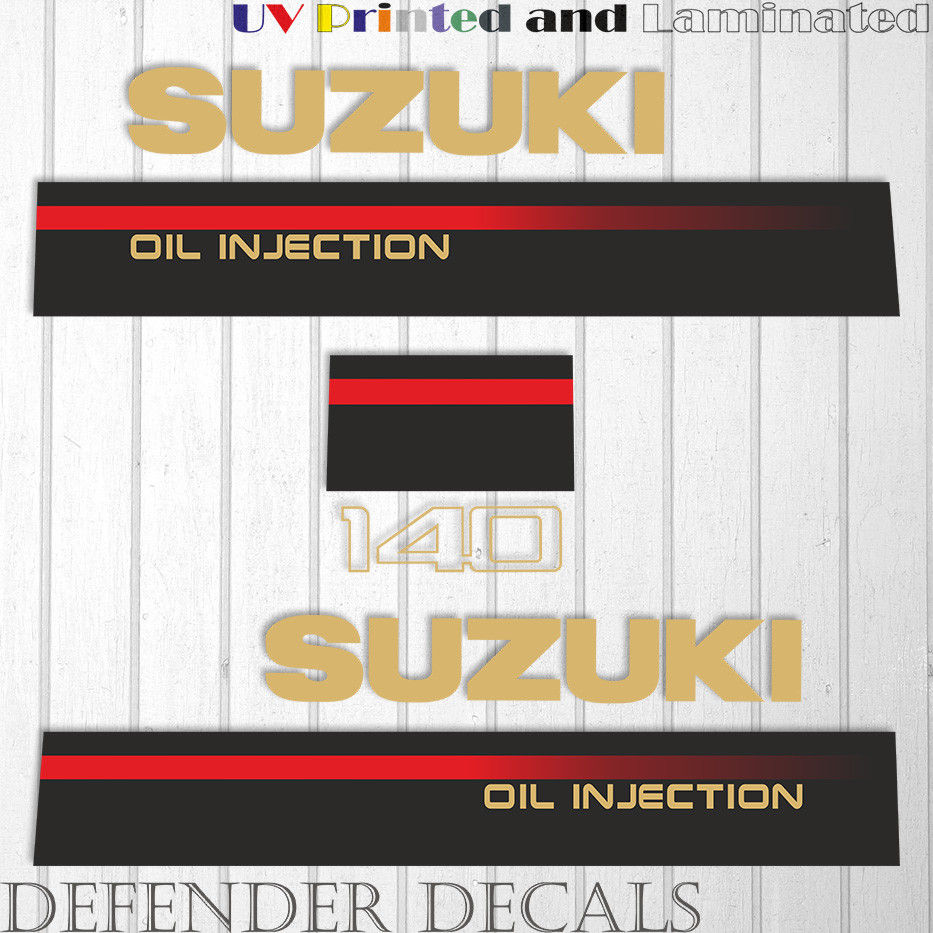 Suzuki 140 hp DT140 outboard engine decal sticker set kit reproduction ...