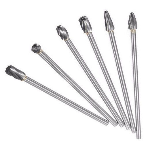 6Pcs 6 X 10MM Tungsten Carbide ALUMINUM CUT Rotary Burr Burs Points 6mm ...