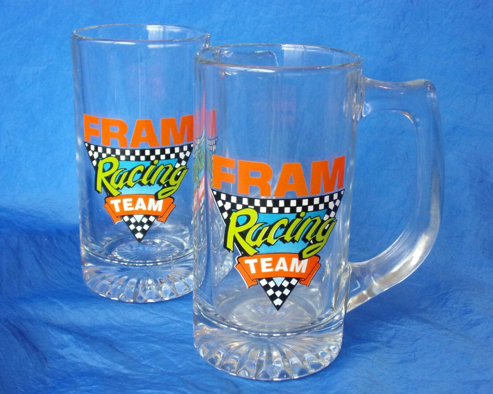 FRAM RACING TEAM 12oz Beer Mugs (x2) Fram Racing Filters Promotional | eBay