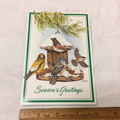 Postcard Songbird Feeder 1982 National Wildlife Federation Richard ...