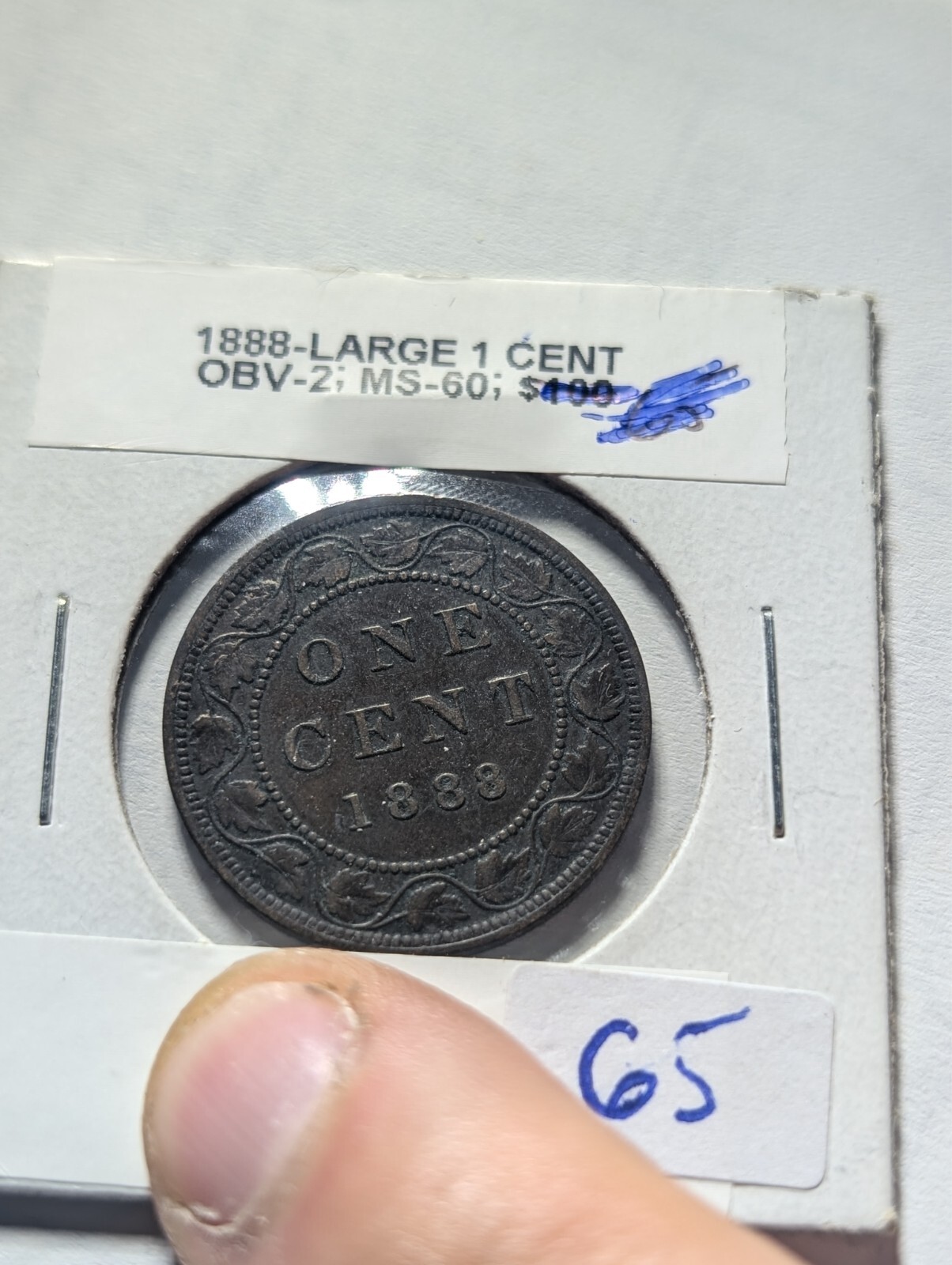 Canada 1888 Large cent Canadian ONE PENNY OBV-2; MS-60; IMO; BEAUTIFUL ...