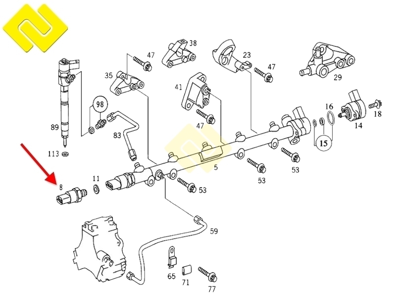 BOSCH 0281002942 ,0281002700 INJECTION PRESSURE SENSOR MB 0051535828 ...