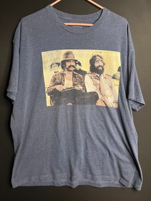 cheech and chong shirt size 2xl distressed gray short sleeve stained ...