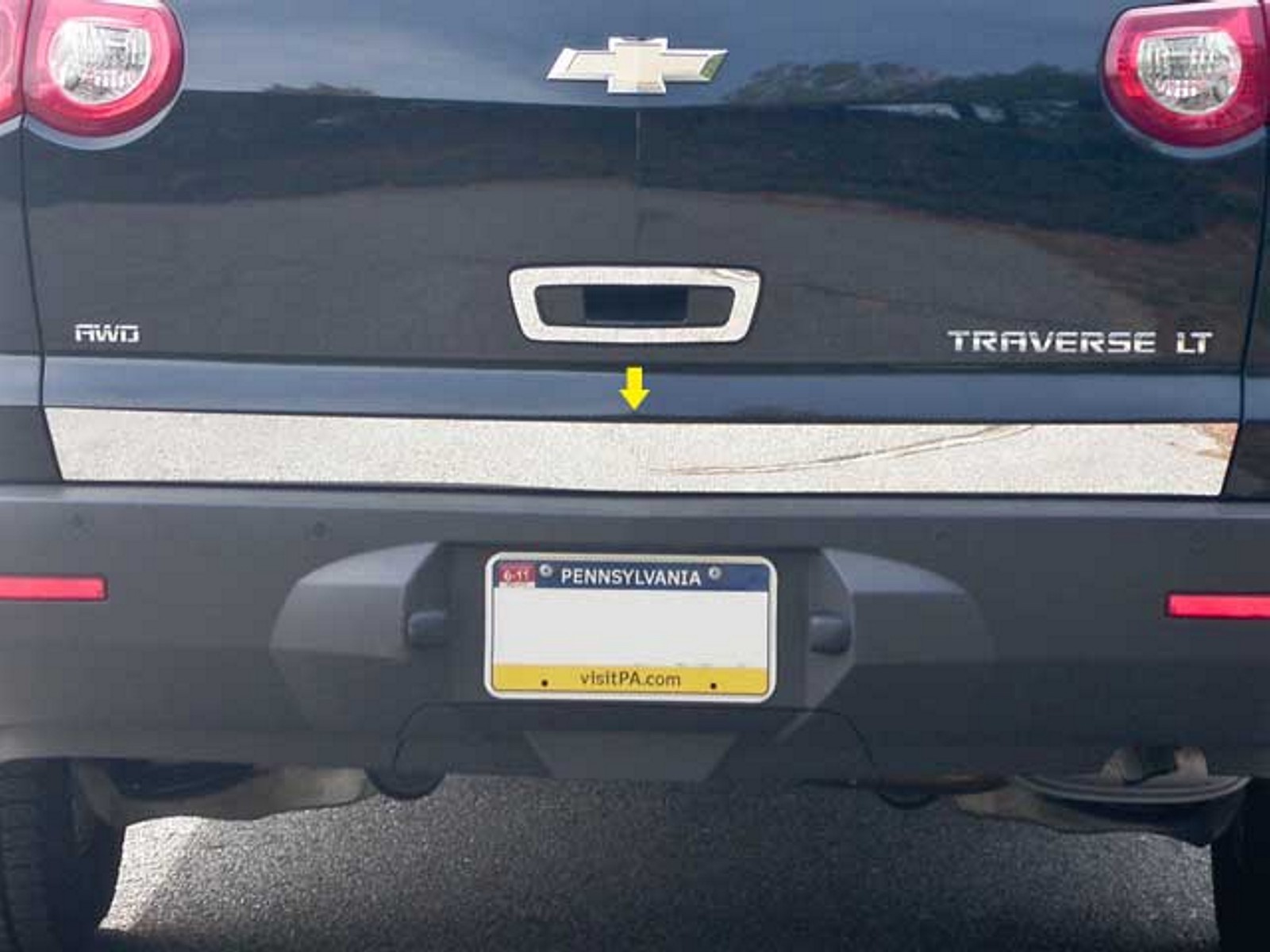2009-2012 CHEVROLET TRAVERSE 1 Piece Stainless Rear Deck Trim, Trunk ...