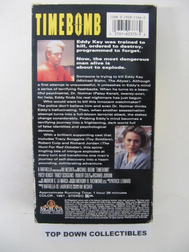 Timebomb Michael Biehn, Patsy Kensit , Tracy Scoggins VHS Movie | eBay