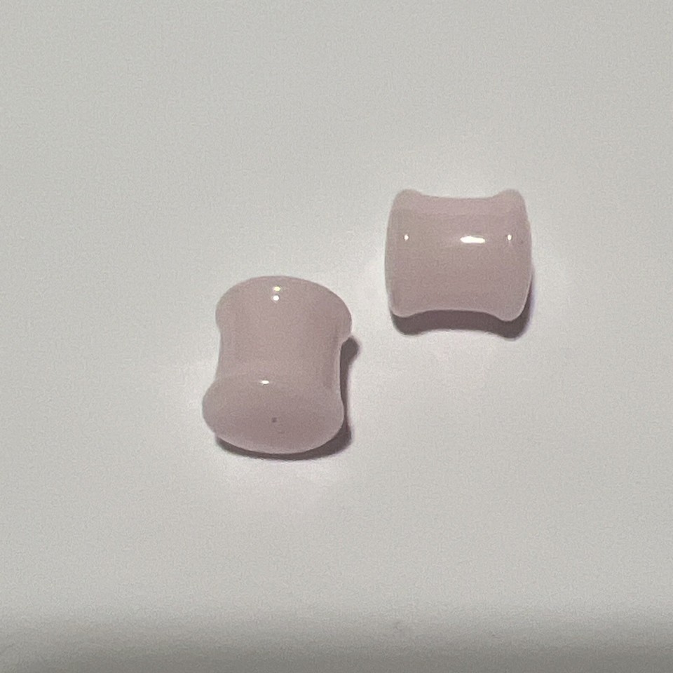 PAIR OF Light Pink PYREX GLASS 00g 10mm PLUGS BODY JEWELRY PLUG | eBay
