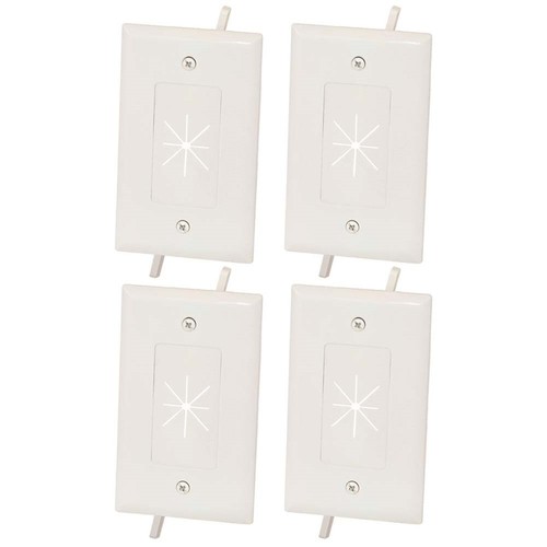 4x 1-Gang Wall Plate Flexible Opening Low Voltage HDMI Cable Feed ...
