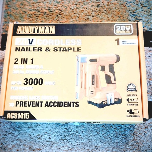 ALLOYMAN 18 Gauge Nail Gun Battery Powered, 2in 1 Cordless Brad Nailer ...