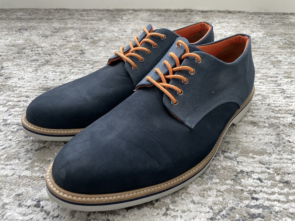 1901 Nordstrom Mens Oxford Shoes Blue Suede Almond Toe Size 14 Orange ...