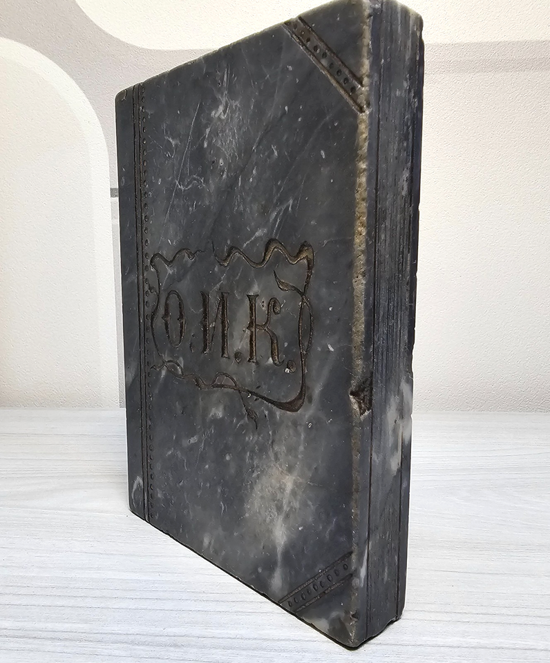 Rare Hand Carved Hard Stone Table Decor in the form of a Book from USSR ...