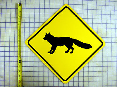 FOX CROSSING YELLOW ALUMINUM SIGN | eBay