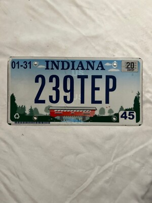 LICENSE PLATES INDIANA COVERED BRIDGE 239TET 2020 | eBay