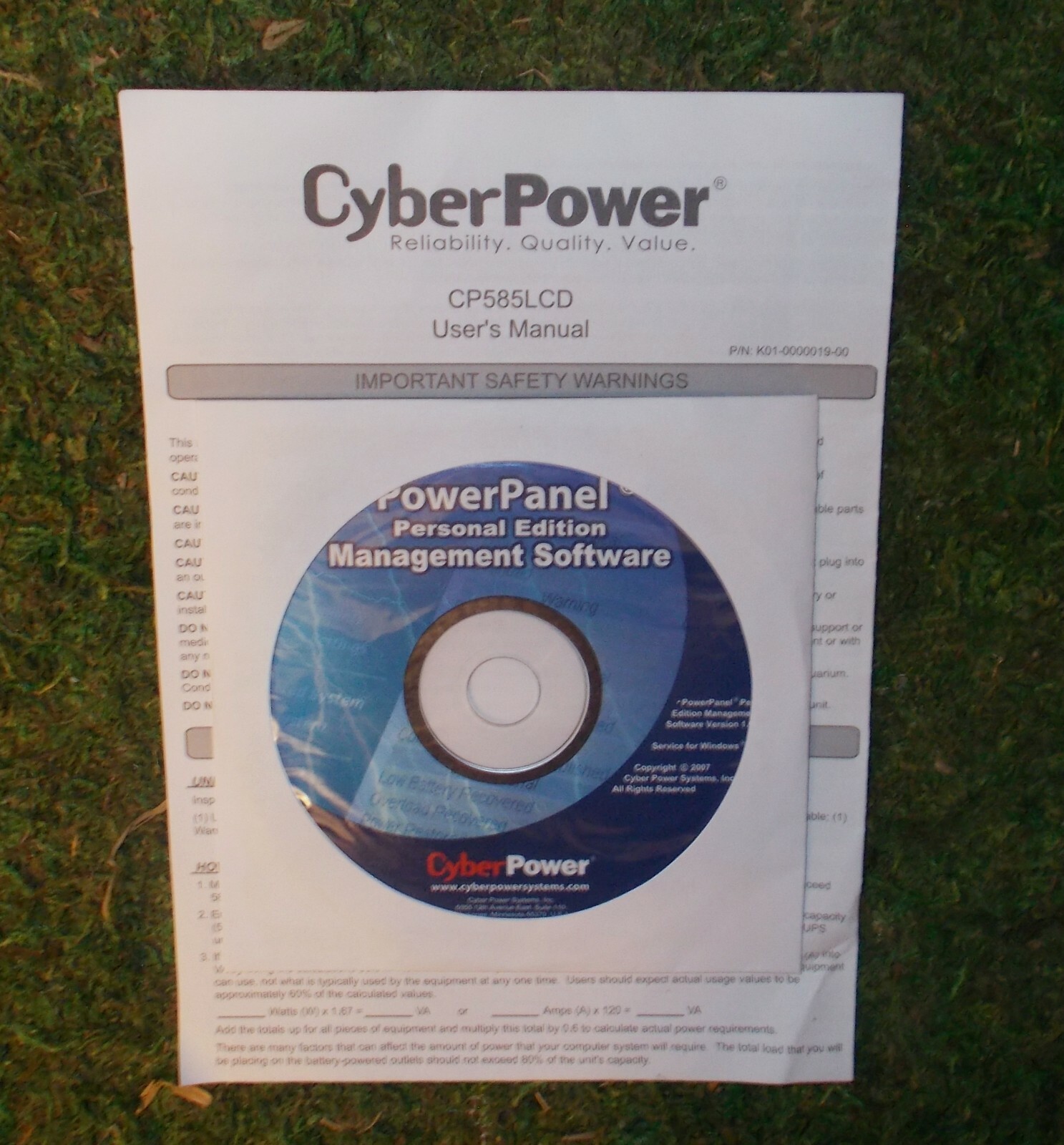 CyberPower PowerPanel Management Software CD Personal Edition Cyber w ...