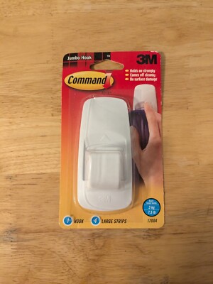 NE 3M COMMAND 17004 ADHESIVE JUMBO UTILITY HANGER HOOKS STRIPS 6964142 ...