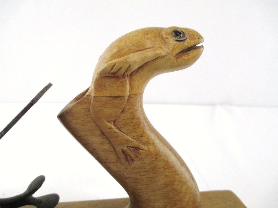 Antique Folk Art Stanley 127 Wood Plane Frog Handle Carved Ubiracy Da ...