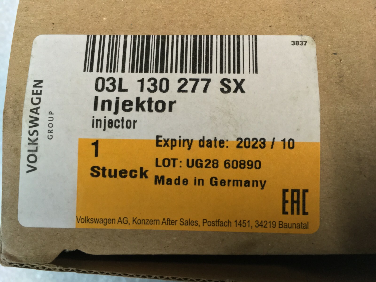 NEW SEALED FUEL INJECTOR 03L130277S VW AUDI SEAT SKODA 1.6 TDi OEM | eBay