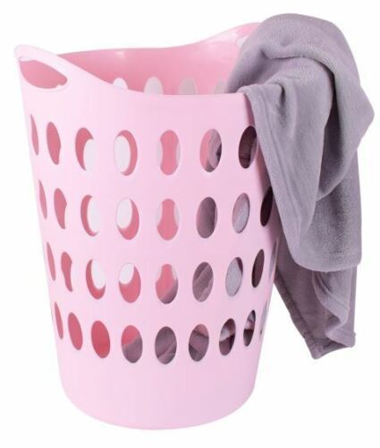 Large Flexible Plastic Laundry Washing Basket Handles Bin Clothes ...