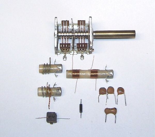 VINTAGE vacuum tube RF radio tuner PART ASSEMBLY coils fixed & variable ...