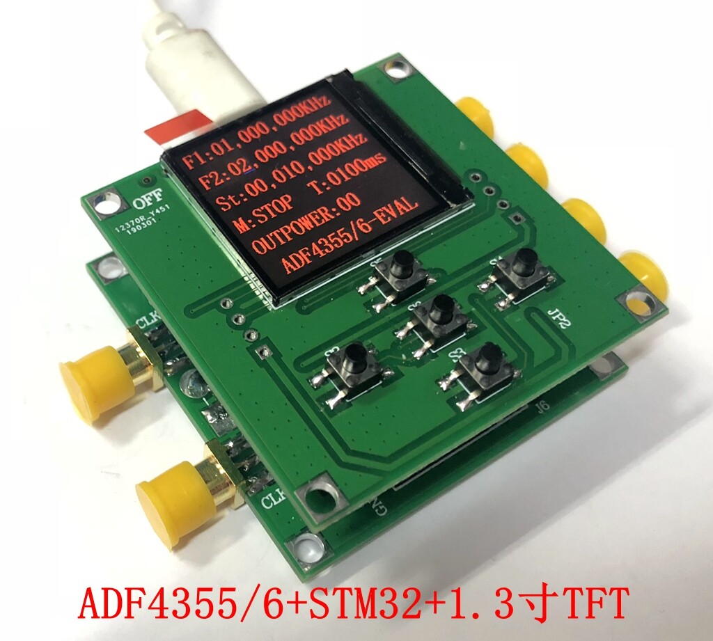 ADF4355 54M-6800MHz Phase Loop RF Source Board +OLED +STM32 Control +PC ...