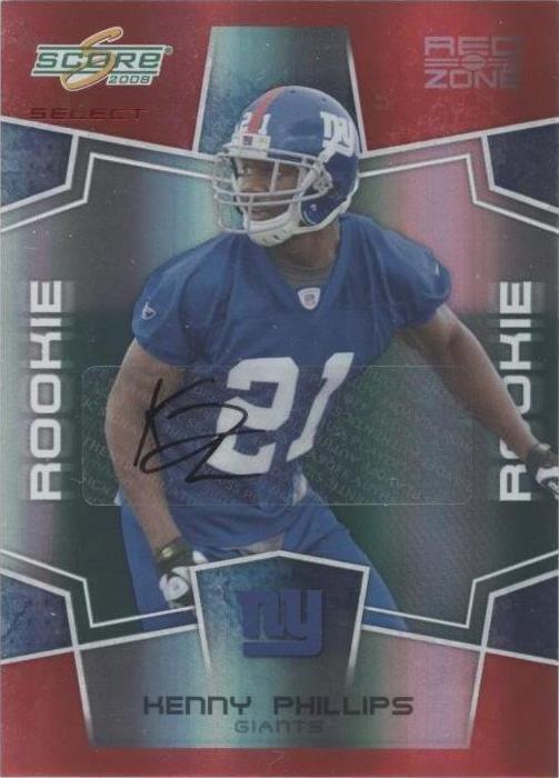 2008 Score Select - Rookie Kenny Phillips #354 Red Zone Autographs /30 ...