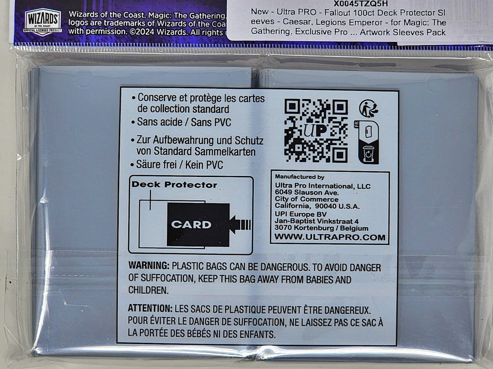 Fallout Caesar, Legion's Emperor Ultra Pro Deck Sleeves 100ct for MTG ...