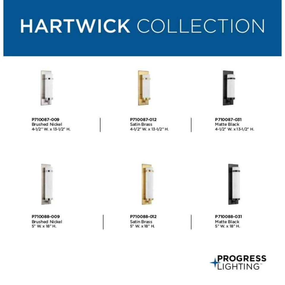 Progress Lighting Hartwick 1-Light Black Wall Sconce | eBay