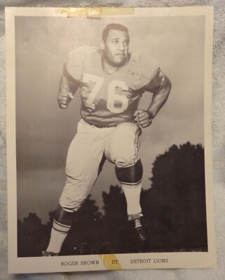 1960's Detroit Lions Team Issue Photo - Roger Brown - Maryland - E ...