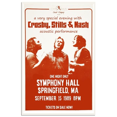 Crosby, Stills & Nash CSN 1989 Tour Poster Art Print | eBay