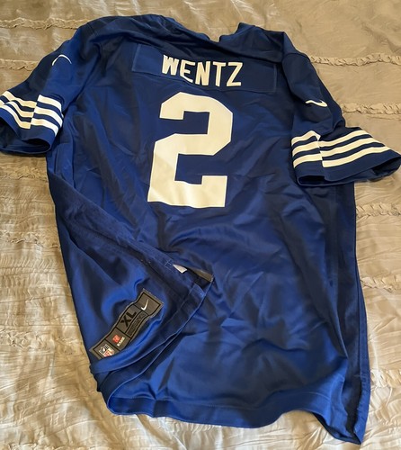 CARSON WENTZ Indianapolis COLTS Football NIKE Blue XL Jersey NFL Free ...