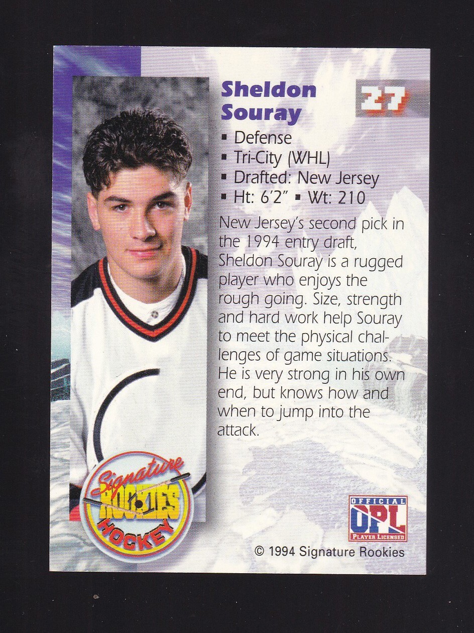 1995 Signature Rookies Hockey Sheldon Souray Autograph 7076/7750 #27 | eBay