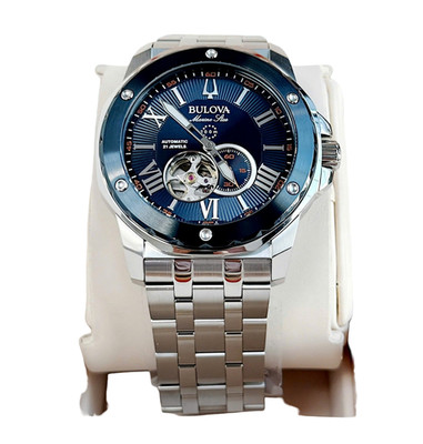 Bulova 98A302 Marine Star Automatic Blue Dial Dial Stainless Steel Men ...