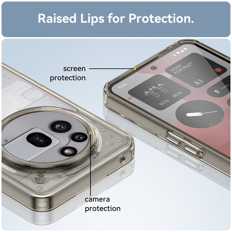 For Nothing Phone 3a Pro Case Transparent Back Cover with Silica Build ...