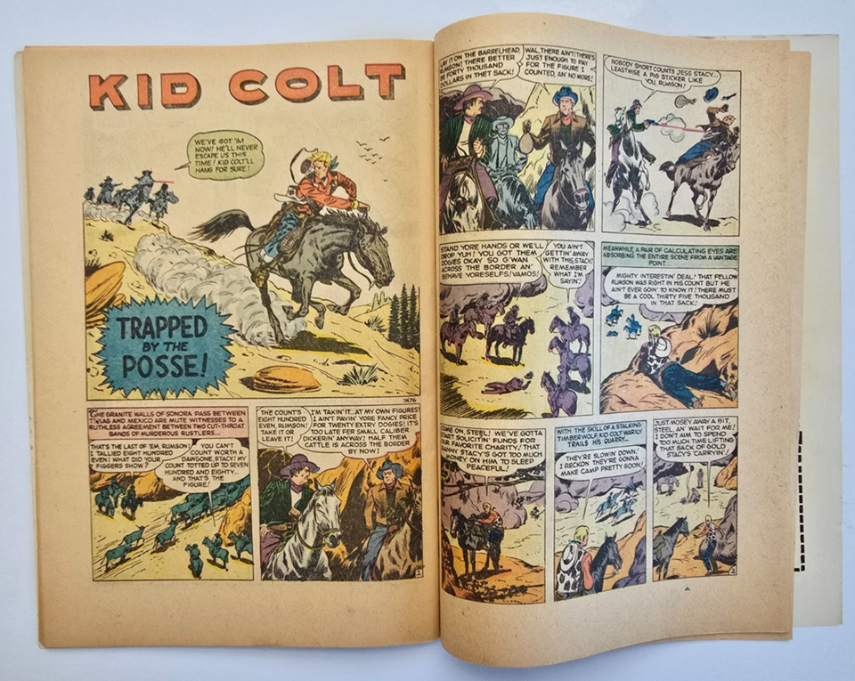 KID COLT OUTLAW #10 F- 5.5 TIMELY COMICS 1950 WHIP/TORTURE PANEL ...