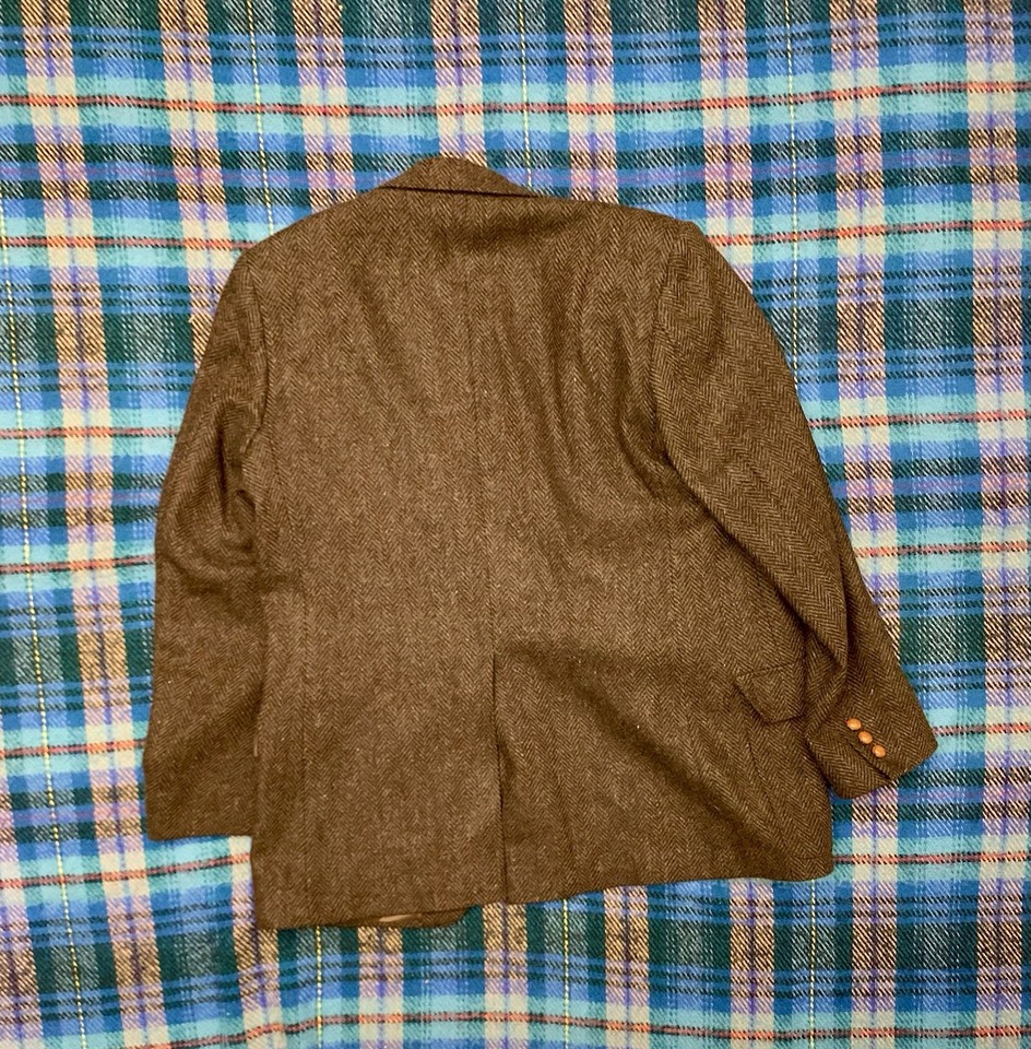 Vintage Farah Mens Wool 2 Button Suit Jacket Blazer Tweed Herringbone ...