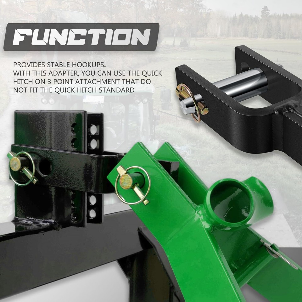 Versatile Quick Hitch Adapter with Adapter Sleeve for Category 1 Quick ...