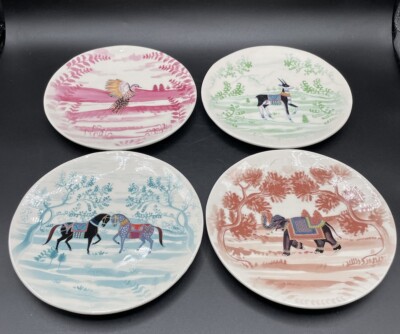 Anthropologie Terrace Canape Small Side Plates Animals 6.25” Set of 4 ...