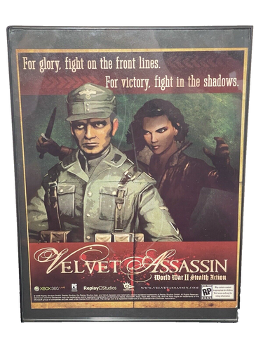 Velvet Assassin WW2 Framed Xbox 360 PC Video Game Art 2008 Vintage ...
