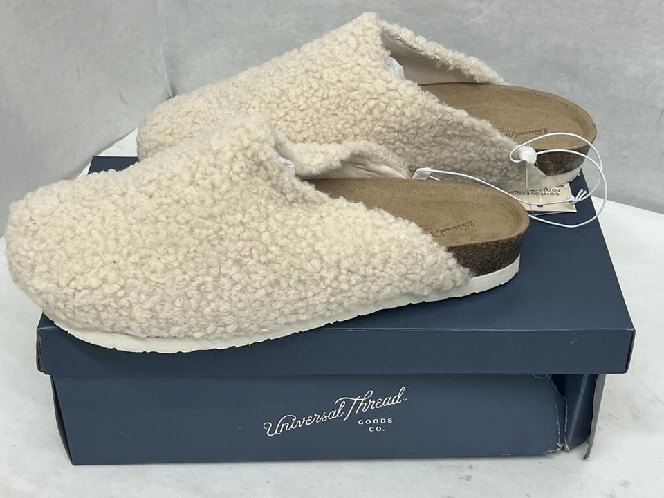 NEW Women’s Bev Clog Size 9 Slip-On Shoe Cream Sherpa Mule Universal ...