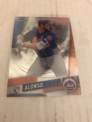 2019 Topps Finest Pete Alonso Refractor Rookie card #44 New York Mets ...