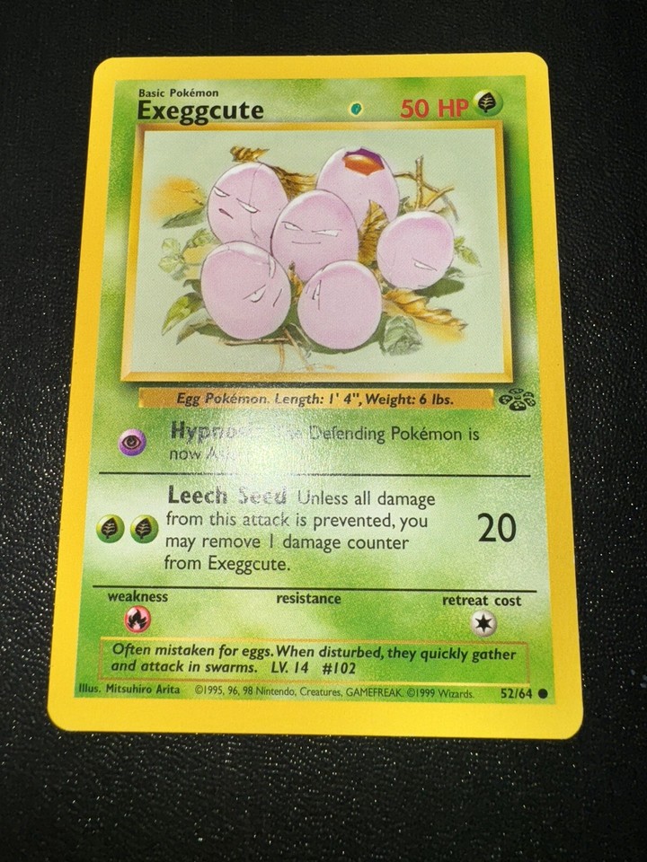 Ink Hickey Error Missprint Exeggcute 52/64 Jungle Set Pokemon Card 1999 ...